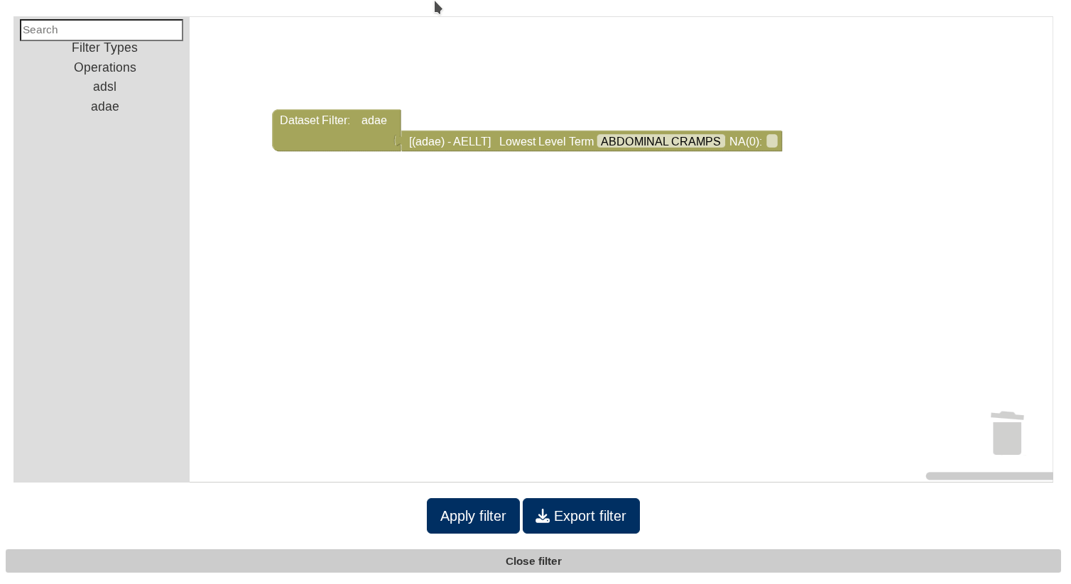 (DEVELOPMENT) Blockly Filter • dv.manager